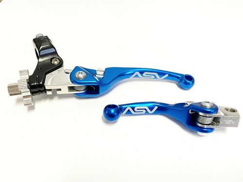 ASV F4 Unbreakable Blue Folding Brake and Clutch Levers Kit YZ 125 / ...