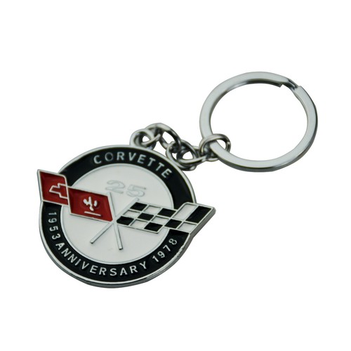 25th Anniversary keychain Car Alloy Key Chain Ring Gift For 1978 C3 ...