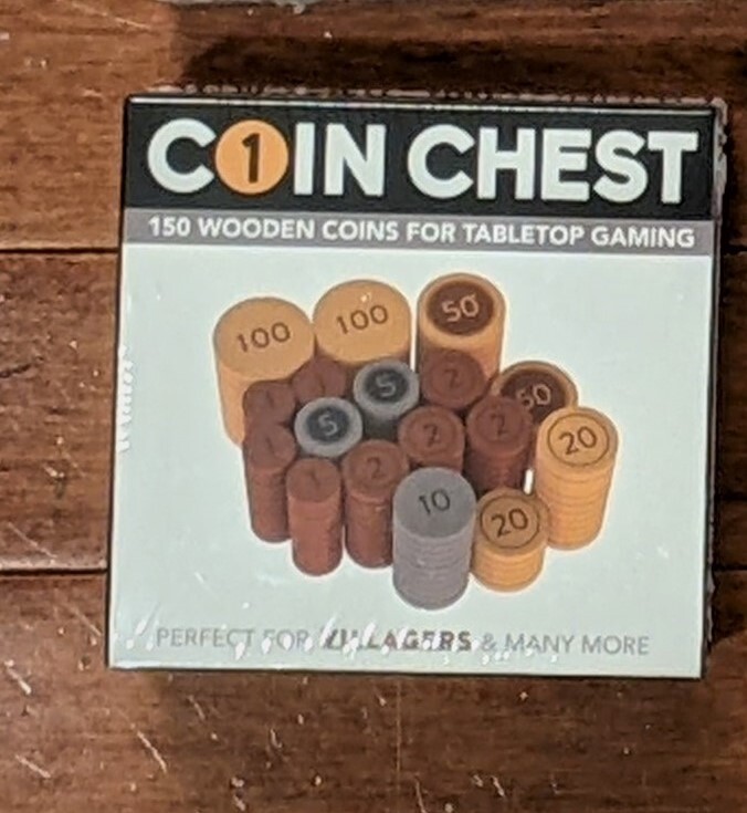 Wooden Coin Chest 150 Wooden Coins for Tabletop Gaming Villagers NEW ...