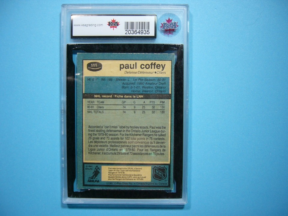 1981/82 O-PEE-CHEE NHL HOCKEY CARD #111 PAUL COFFEY ROOKIE KSA 5 EX ...