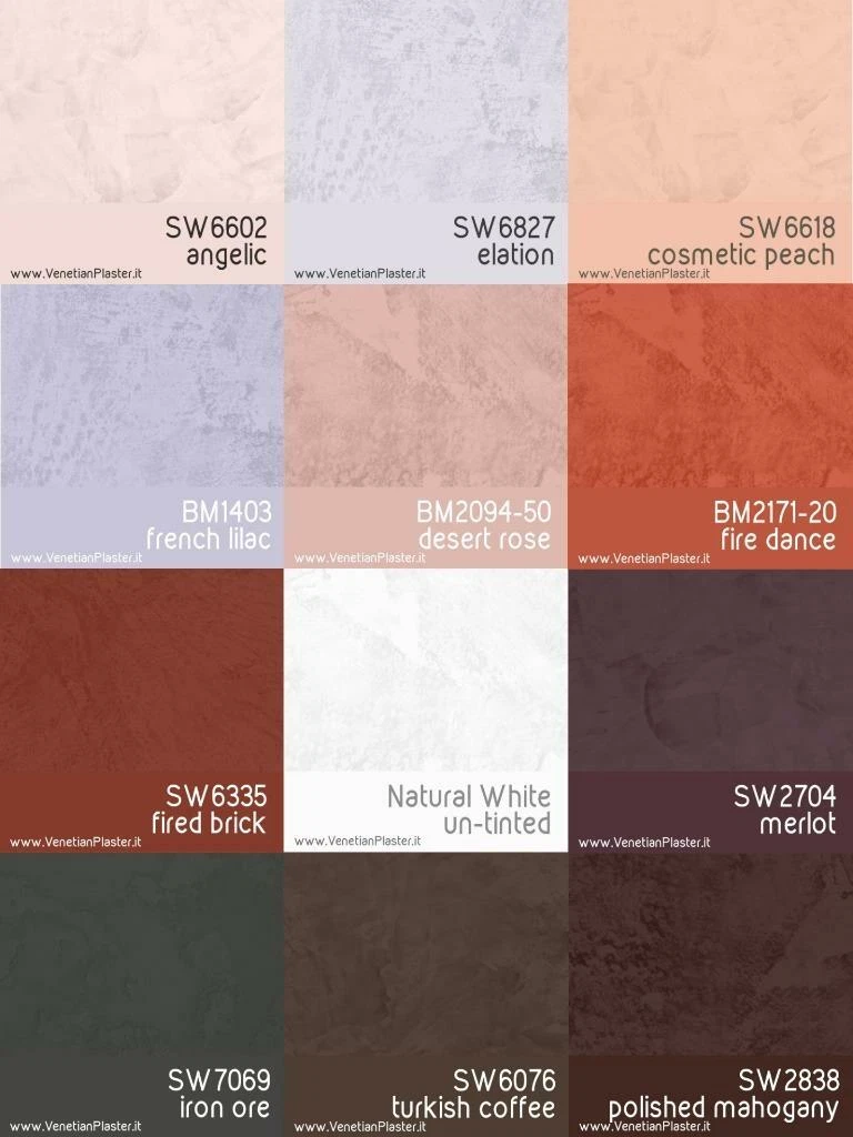 Behr Venetian Plaster Colors Chart