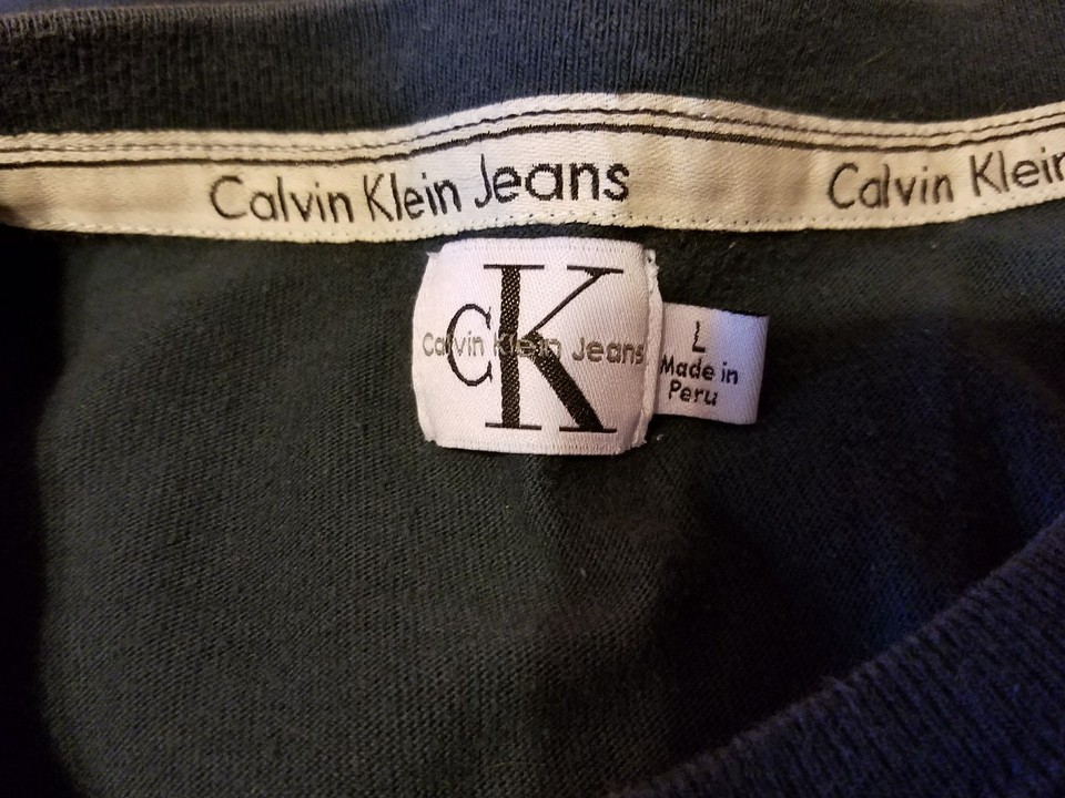 Calvin Klein Jeans Mens LS Polo Rugby Shirt - sz L | eBay