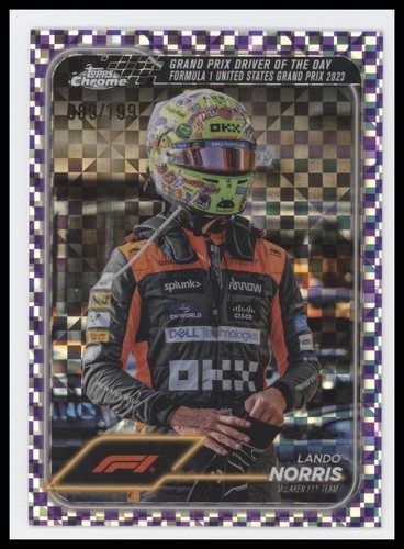 2024 Topps Chrome Formula 1 - Grand Prix Driver of the Day Lando Norris #176 Purple Checker Flag ...
