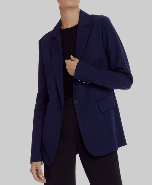 Aqua Womens Navy One-button Suit Seperate Business Blazer Jacket S BHFO ...