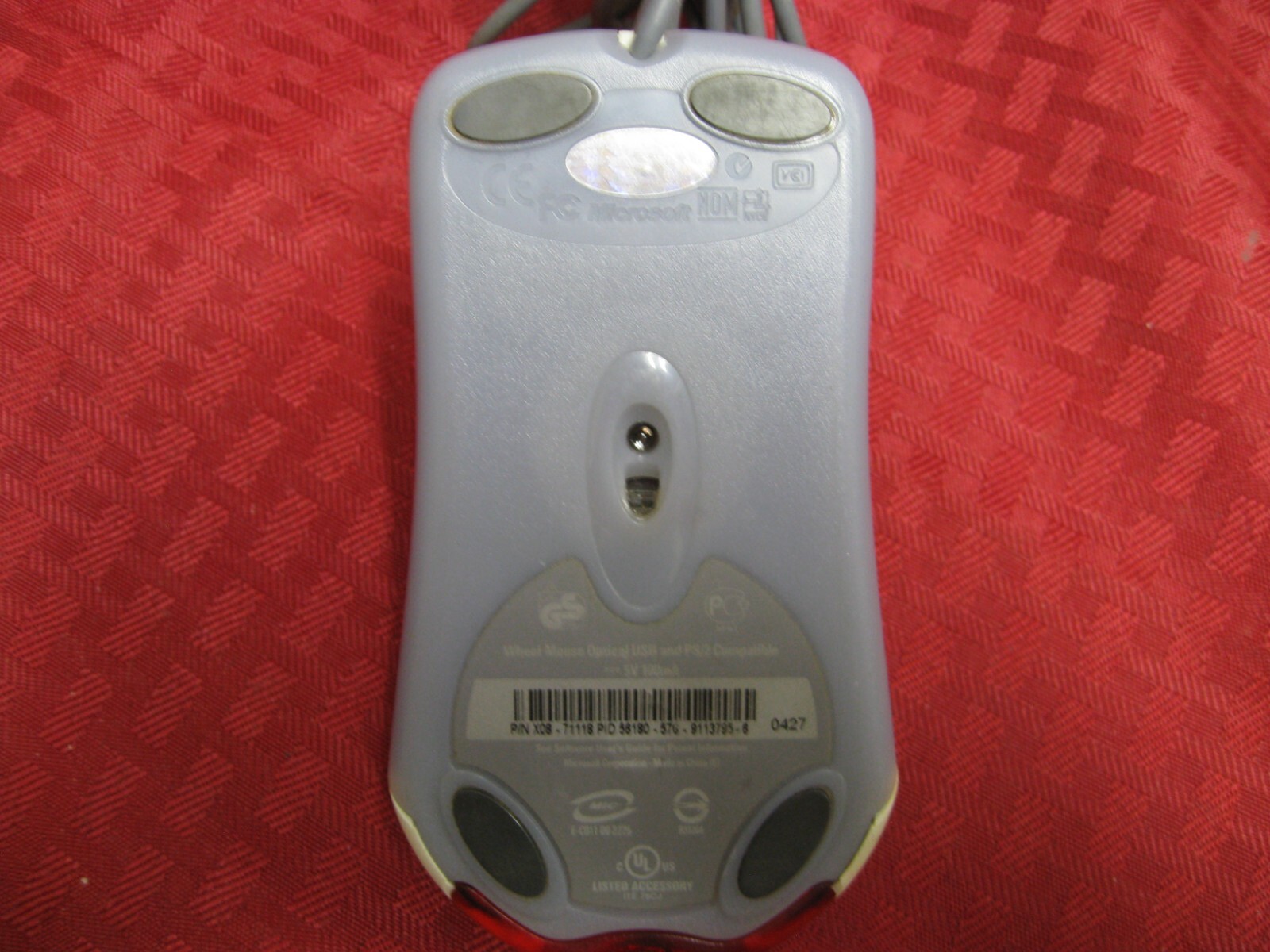 vintage Microsoft Optical USB and PS/2 Compatible Wheel Mouse X08-71118 ...