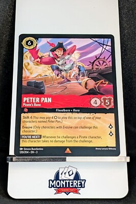 PETER PAN Pirate's Bane NM-MINT Disney Lorcana TCG non holo 120/204 EN3 ...