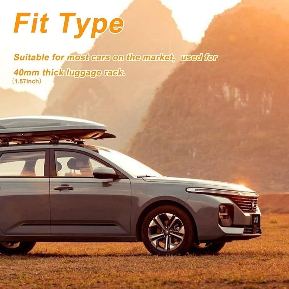 Universal Roof Box U-Bolt Clamps Cargo Carrier Roof Rack Bracket Van ...