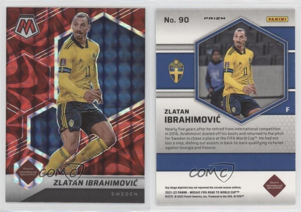 2021 Mosaic FIFA Road to World Cup Reactive Red Prizm Zlatan ...