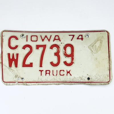 1974 United States Iowa Commercial Truck License Plate CW 2739 | eBay