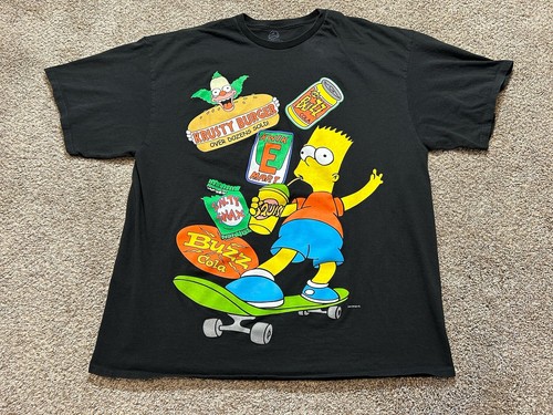 The Simpsons Shirt Men 2XL Black Bart Simpson Buzz Cola Krusty Burger ...