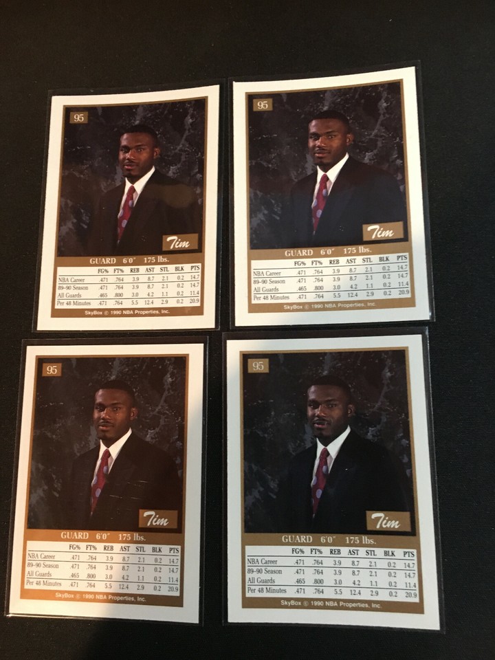 (4) card lot Tim Hardaway 1990-91 SkyBox Rookie RC lot Golden State ...