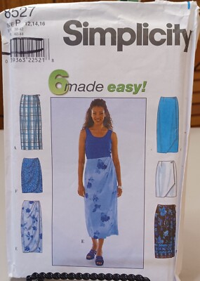 8527 Simplicity SEWING Pattern UNCUT 12-16 straigt skirt wrap length ...