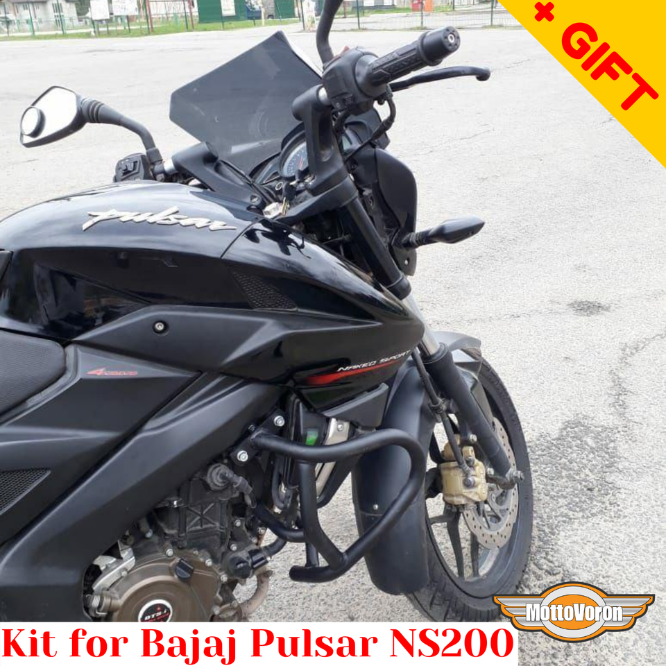 For Bajaj Pulsar 200 NS Crash bars Rear rack Rouser 200 NS Engine guard ...