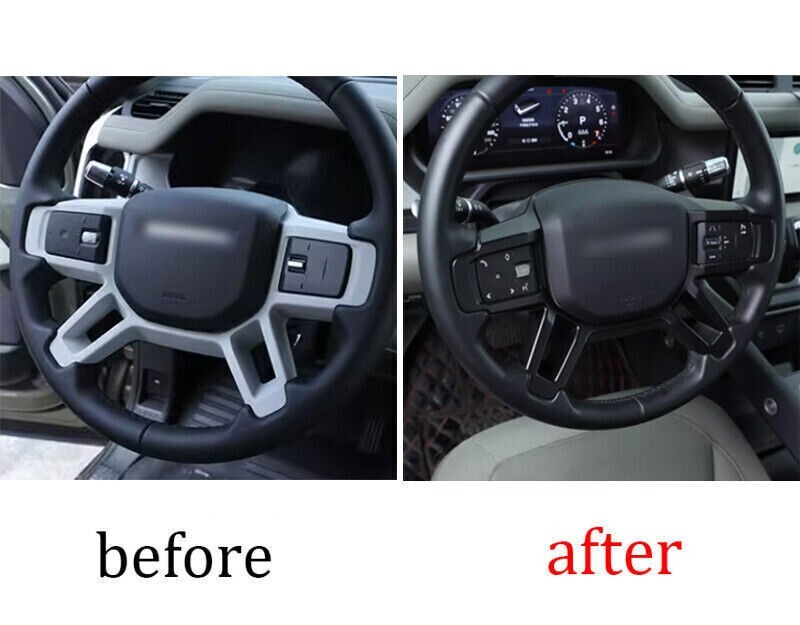Black Matte Steering Wheel Frame Cover Trim For Land Rover Defender ...