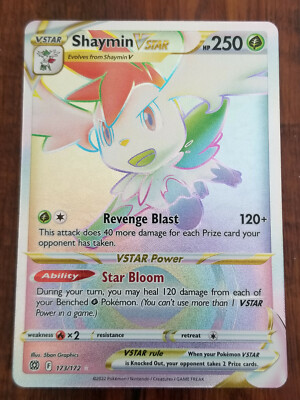 Shaymin VSTAR Pokemon Brilliant Stars Rainbow Rare Card - 173/172 | eBay