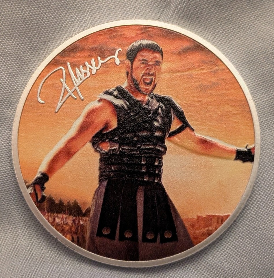Gladiator Gold Silver Coin Ancient Roman Colosseum Italy Russell Crowe ...