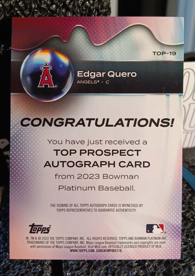 Edgar Quero 2023 Bowman Platinum TOP-19 Auto Baseball Card | eBay