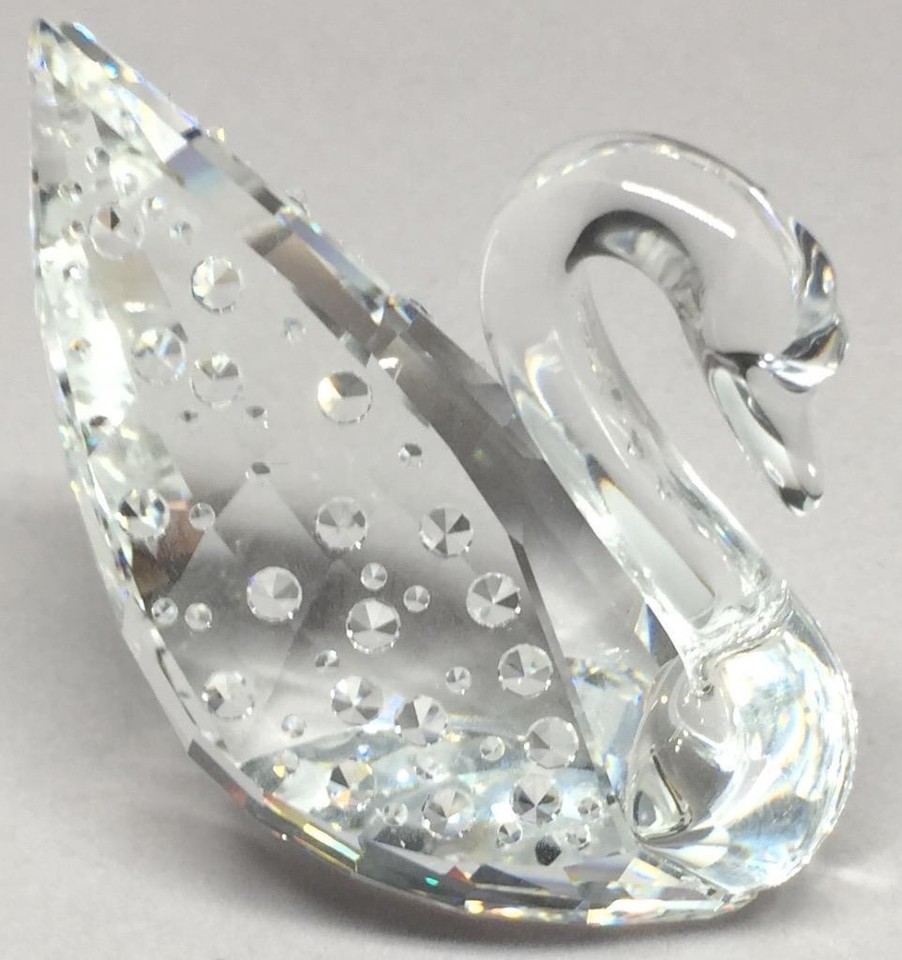 Swarovski Crystal CENTENARY SWAN w/Black Base and with Box EXCELLENT ...