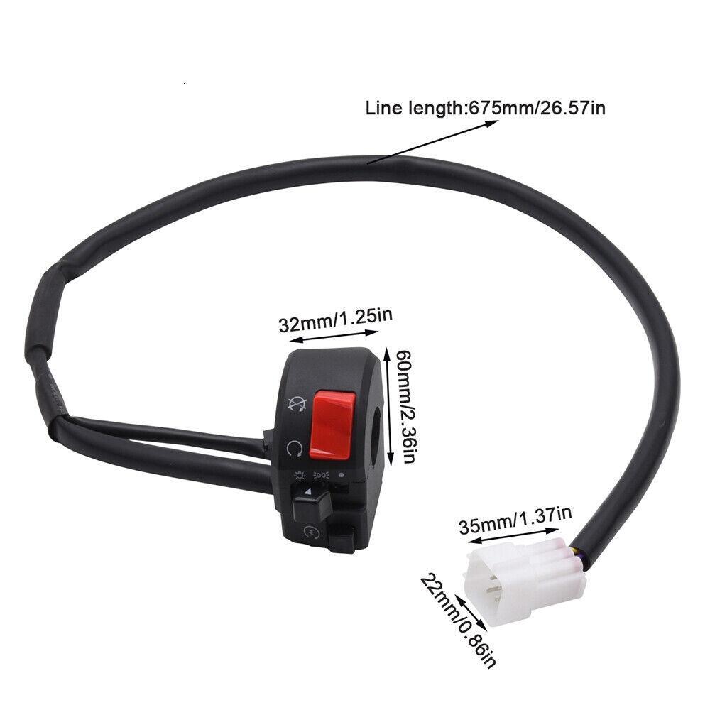 7/8in On Off/Hi Low Beam/Kill Switch Motorcycle Handlebar Control ...