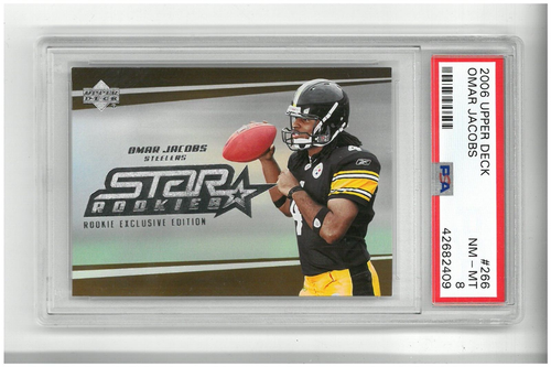2006 Upper Deck Omar Jacobs Star Rookie PSA 8 card 266 Pittsburgh ...