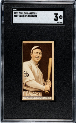 1912 T207 JACK FOURNIER NNo VG RARE RED CYCLE SGC 3 BASEBALL CHICAGO ...