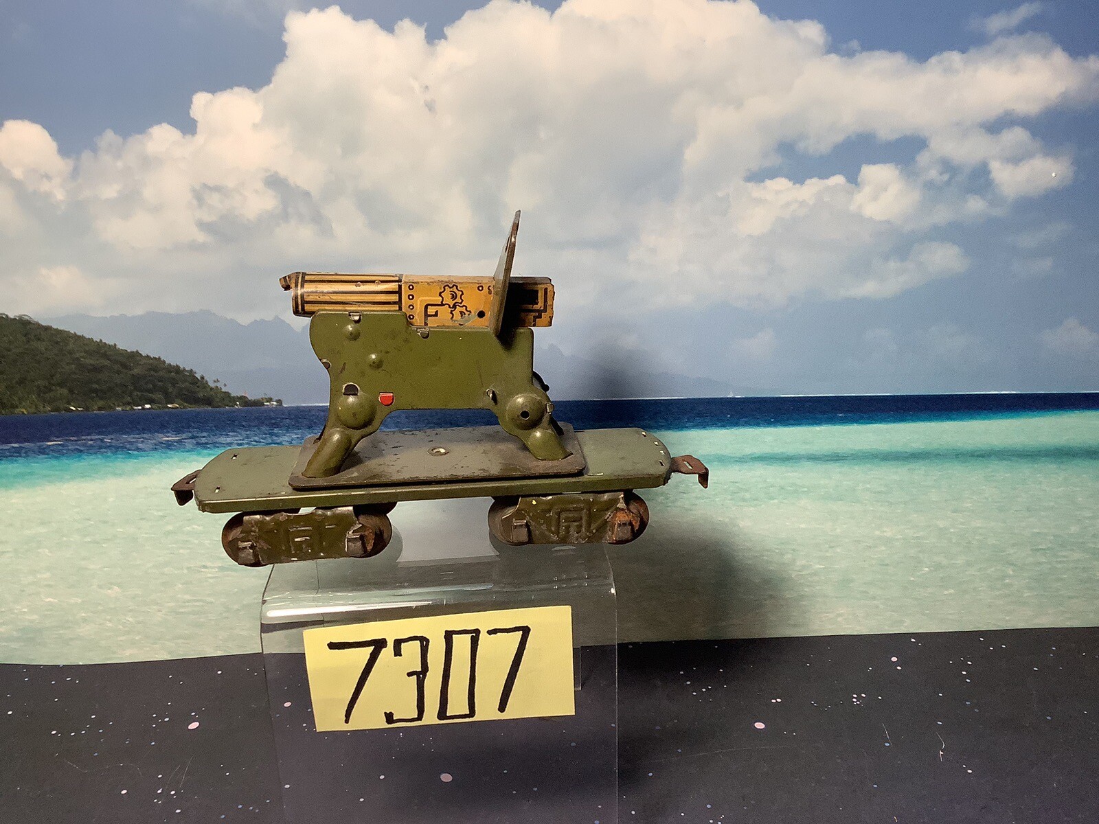 Marx Military. Army Machine Gun Car Rare 8 Wheels ,With Shield. | eBay