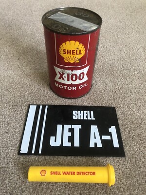 Oil shell Motor Oil Can And Old Metal Shell Jet -A1 Sign | eBay UK