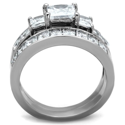 Womens TK316 Stainless Steel Never Tarnish Wedding Engagement Set 2 ...