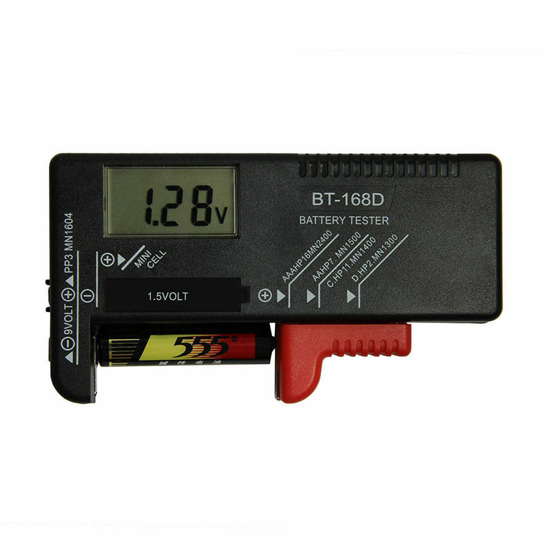 Digital Battery Tester Checker for AA AAA C D 9V 1.5V Button Cell ...