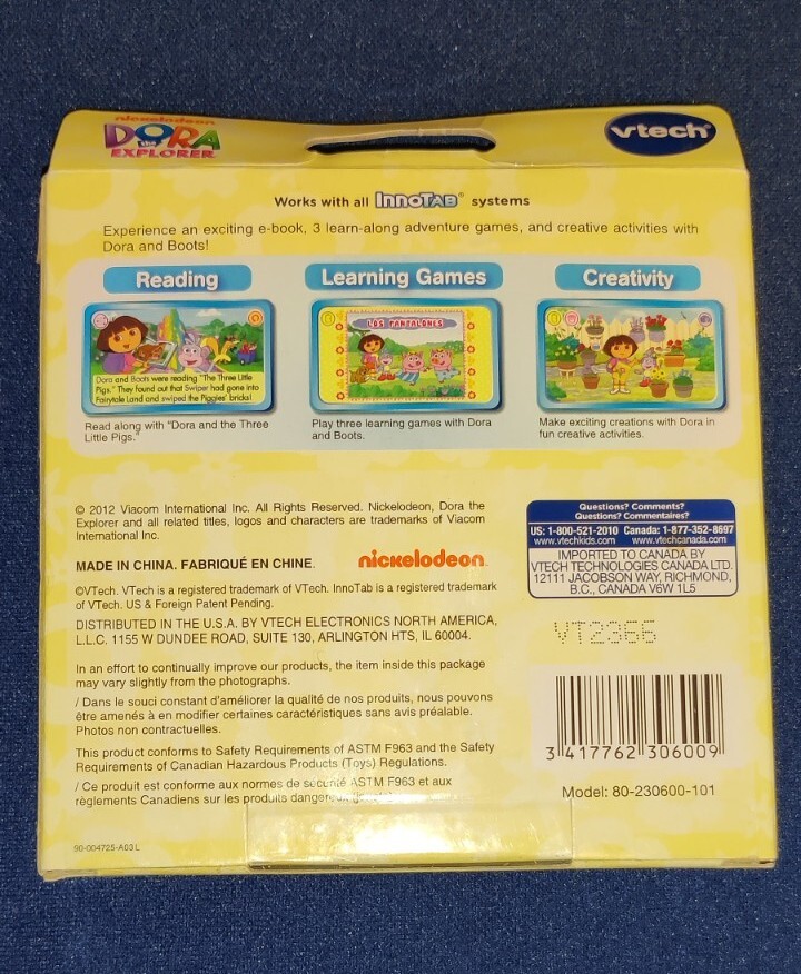 VTech Dora the Explorer InnoTab Learning App Tablet Game Let's Help ...