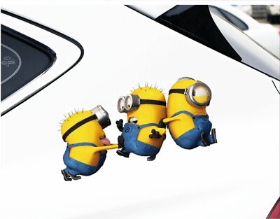 Cute Cartoon Three Minions car decal car sticker - 1pc | eBay Australia