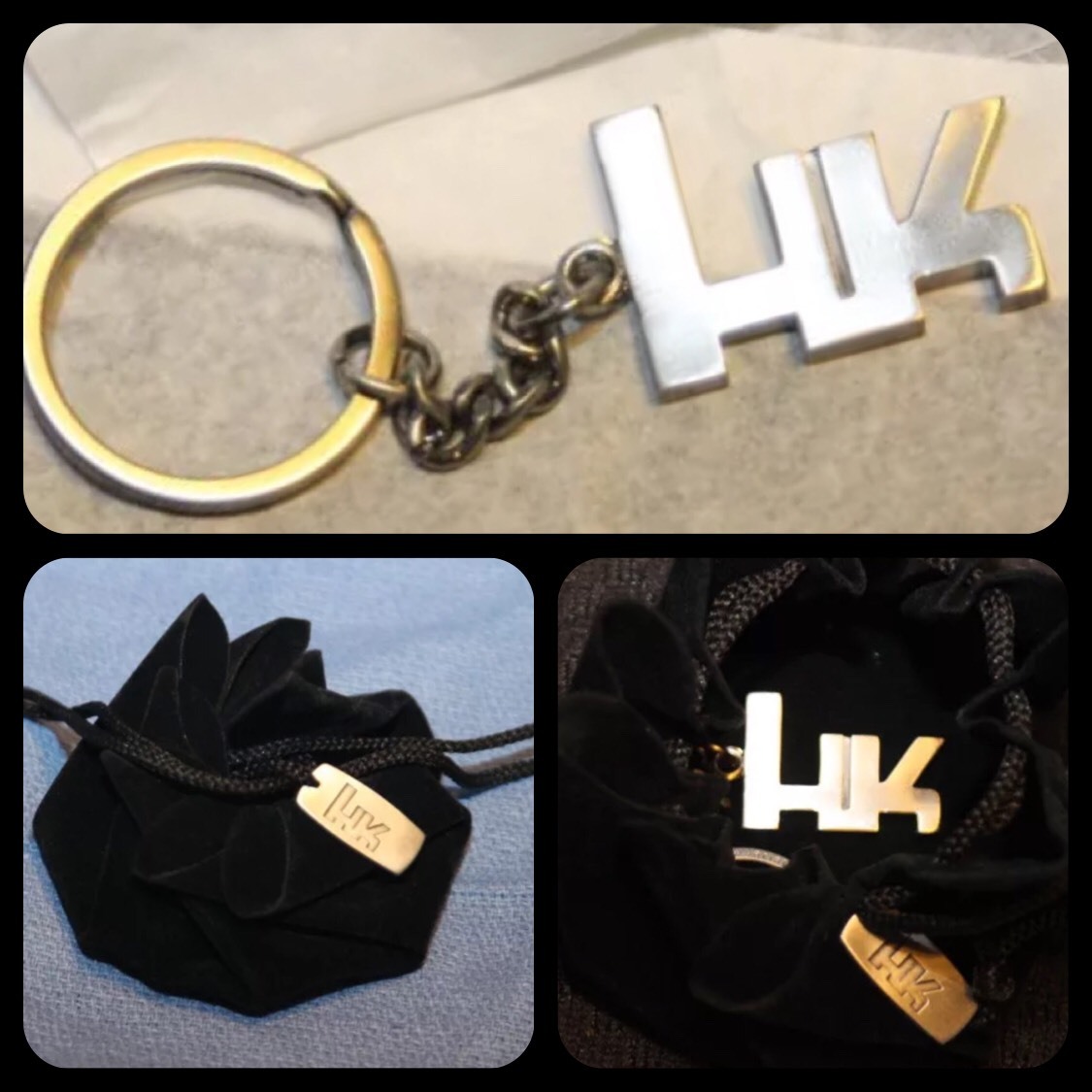 Heckler Koch Silver Tone HK LOGO Keychain Keyring HK45 P7 PM7 VP9 SP5k ...