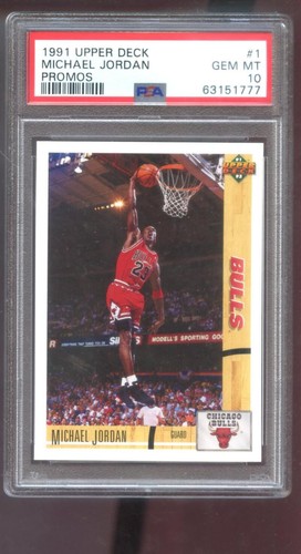 1991-92 Upper Deck #1 Michael Jordan Promos PSA 10 Graded Card NBA 91 ...