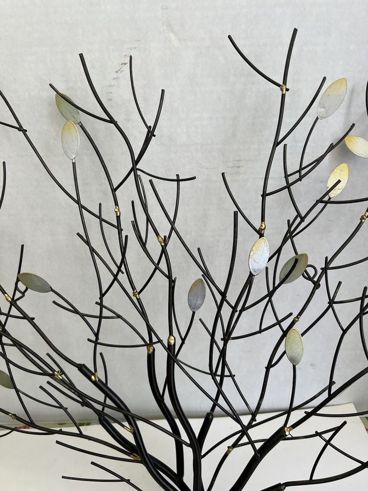 Large Metal Art Wire Tree Branches Leaves Wall Decor Industrial 22” X28 ...