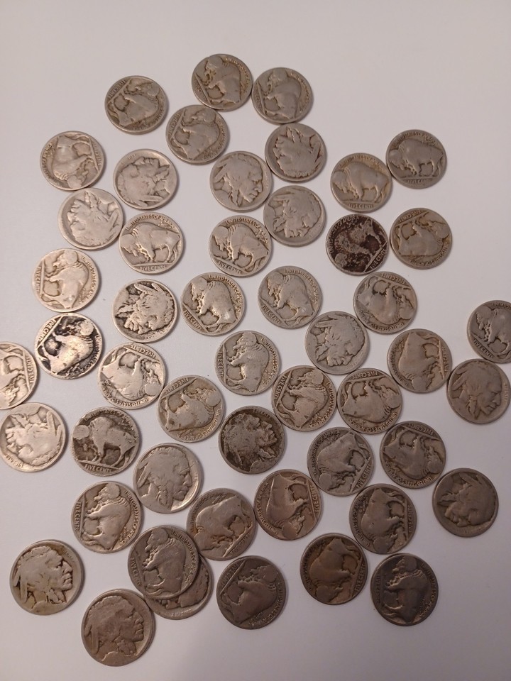 Lot of 50 Circulated Dateless Buffalo Nickels No Acid Treated Coins ...