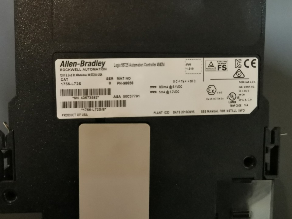 Lot of 10: Allen Bradley Logix 1756-EN2TR, 1756-L72S, 1756-L7SP, READ ...
