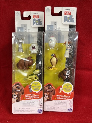 2 Packs The Secret Life of Pets Mini Pets Collectible Figures 4pk Each ...