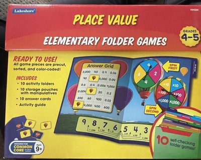 Lakeshore Place Value Elementary Folder Games Grades 4-5. HH334. New | eBay