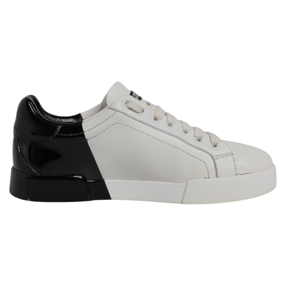 DOLCE & GABBANA Shoe White Black Logo Portofino Men Sneaker EU41/ US8 ...