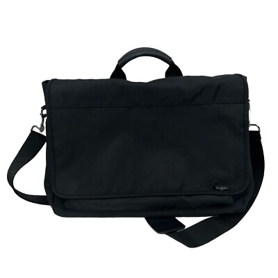 Goodfellow & Co Black Messenger Bag with Brown Leather Accents NWT | eBay