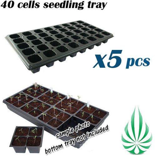 5xHydroponics Propagation Seeding Cloning Tray 40 Cells Grow Cube Black ...
