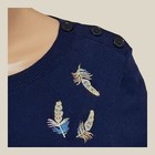 Talbots Womens Pullover Novelty Sweater S Navy Blue Embroidered ...