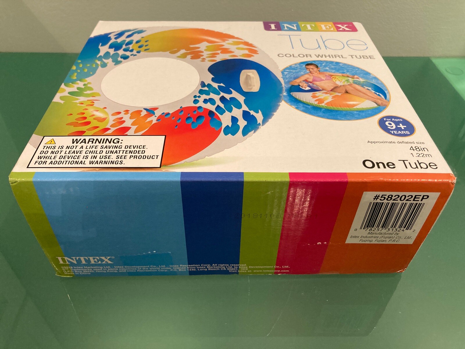 Intex INFLATABLE TUBE - 48” COLOR WHIRL Tube* 2 Heavy Duty Handles Dual ...