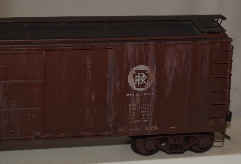 Keystone Model Works Brass Boxcar Pennsylvania PRR Custom Weathered - O ...