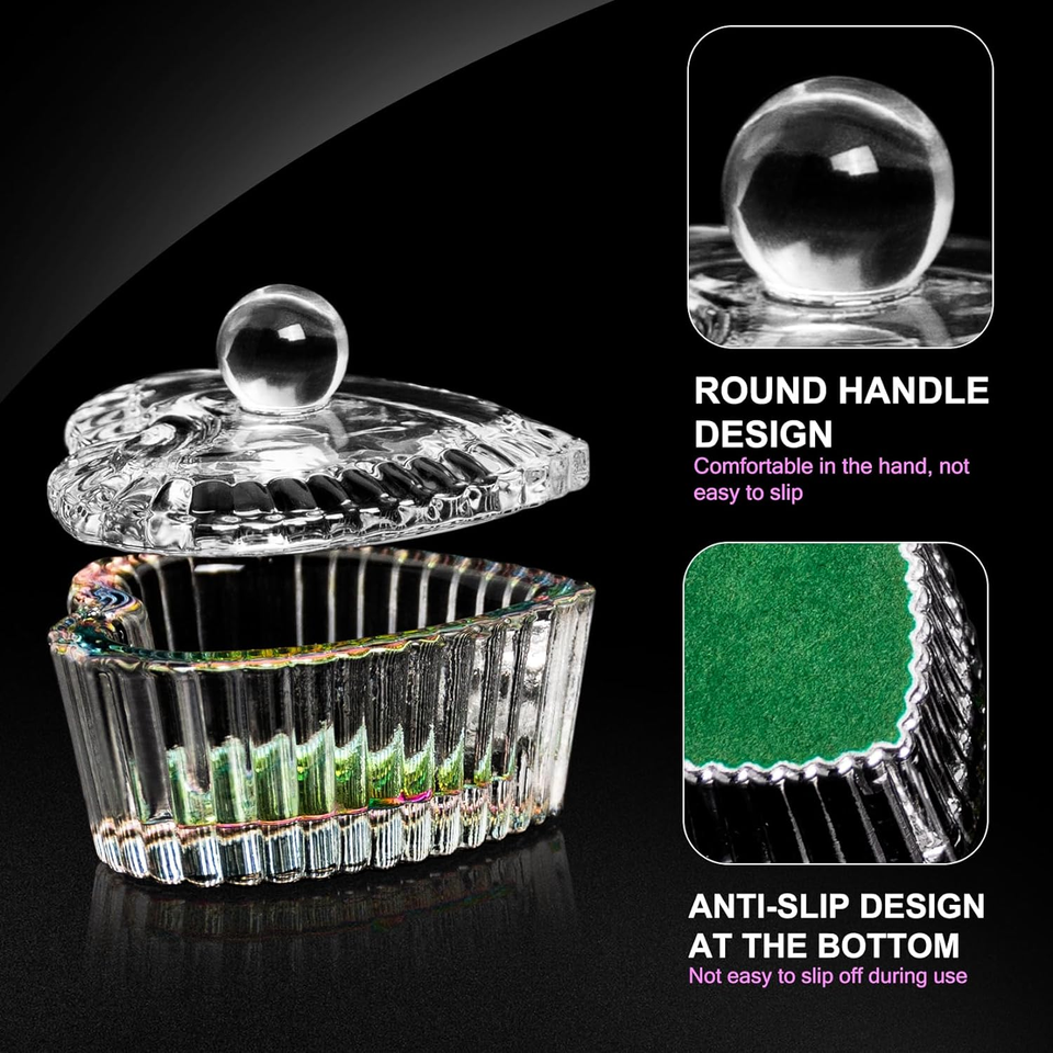 2PCS Dappen Dish Acrylic Liquid Monomer Dish Sweet Heart Shape Small ...