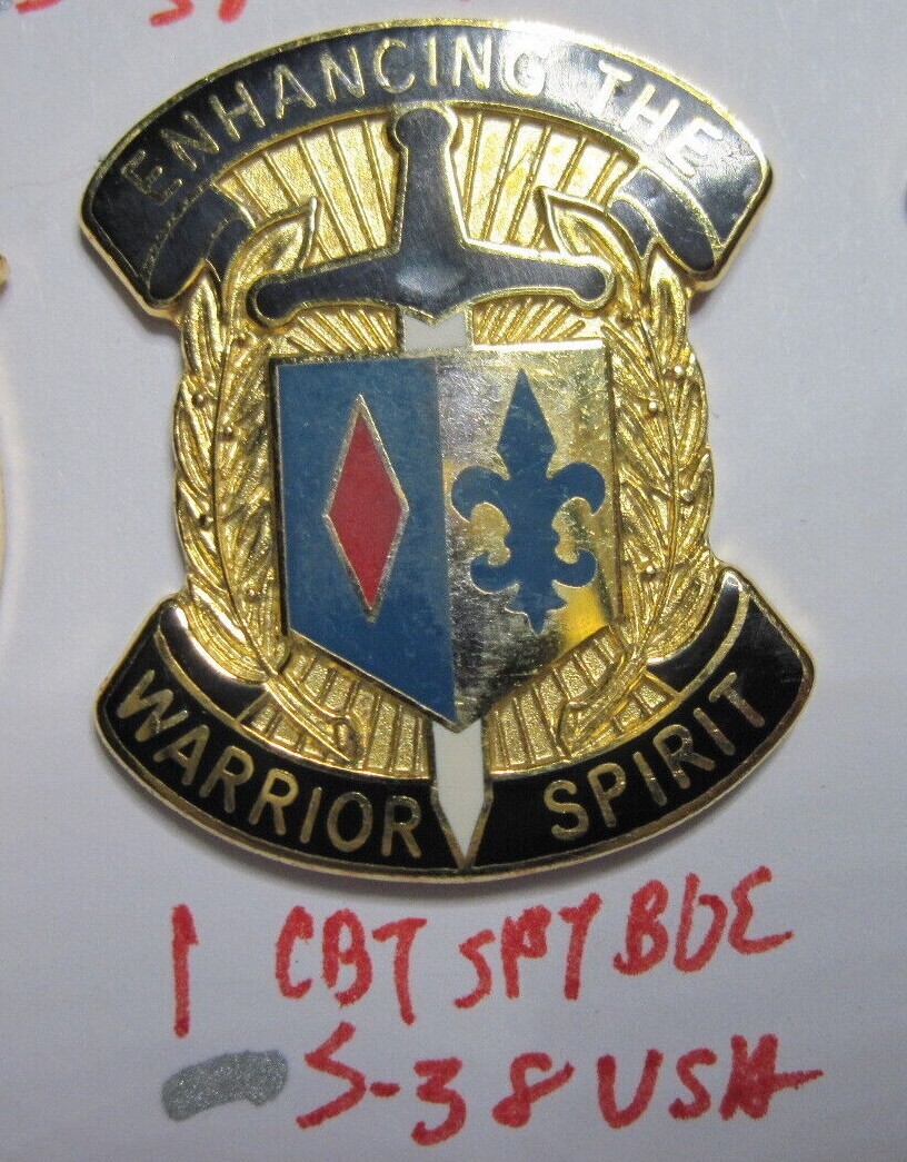 Army crest DUI DI CB clutchback 1st COMBAT SUPPORT BATTALION csb bn S ...
