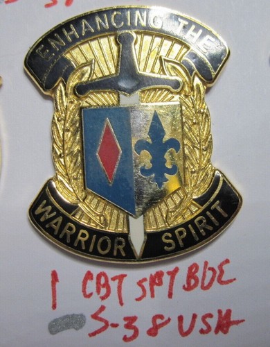 Army crest DUI DI CB clutchback 1st COMBAT SUPPORT BATTALION csb bn S ...