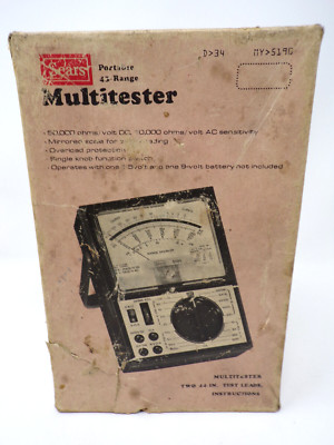 Vintage Sears Portable 43 Range Multitester 5190 with Cables Untested ...