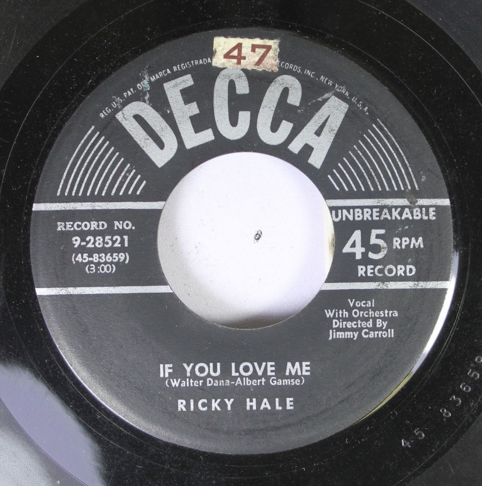 50'S & 60'S 45 Ricky Hale - Open Your Heart / If You Love Me On Decca | eBay