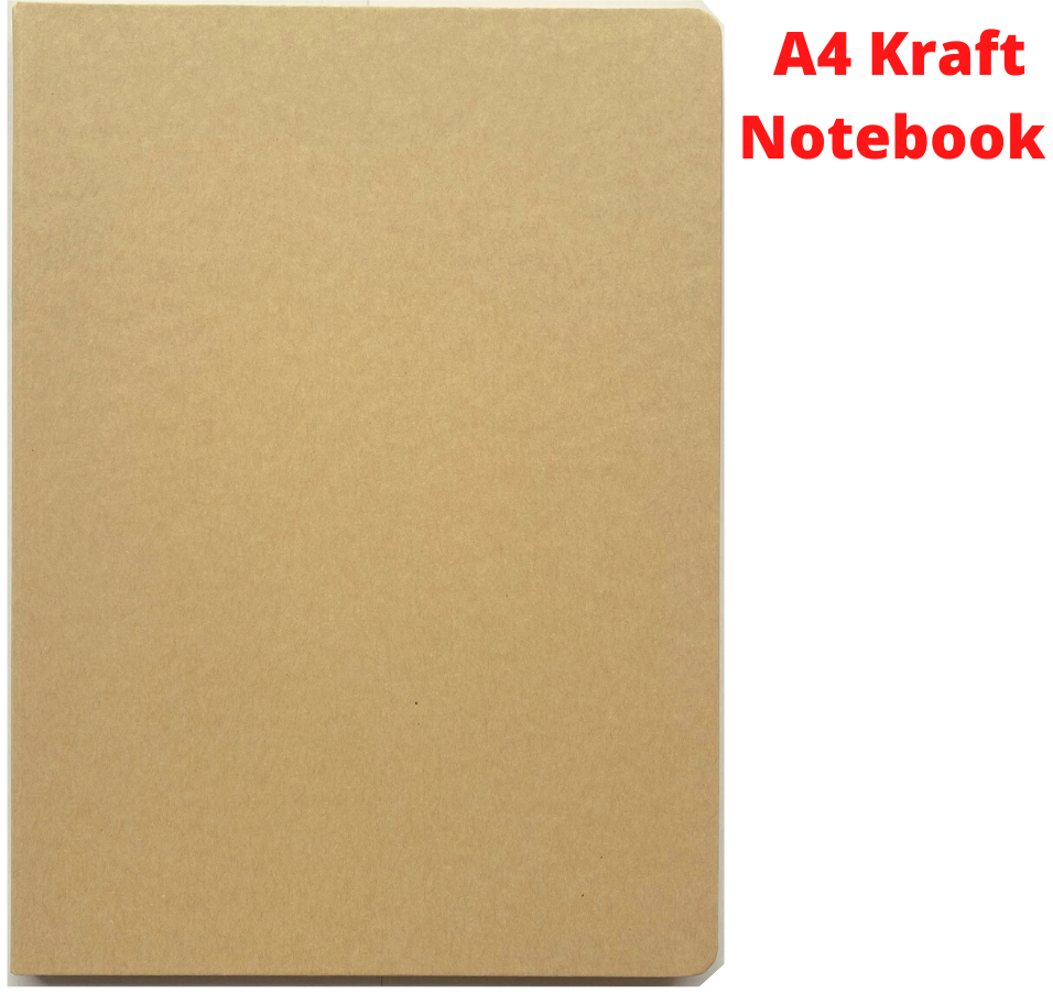 A4 Kraft Notebook Hard Cover Natural 100 Pages Feint Ruled NEW | eBay Australia
